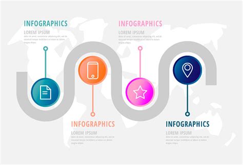 4 개의 종이 레이블 다이어그램 그래프 프리젠 테이션에 대한 벡터 인포 그래픽 플랫 템플릿 원 4 가지 옵션이있는 비즈니스 개념 콘텐츠 공백 단계별 단계 타임라인 워크플로우