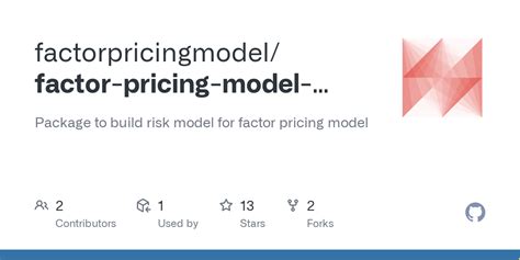 Github Factorpricingmodelfactor Pricing Model Risk Model Package To
