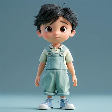 Young Smart Boy Short Black Hair Premium Ai Generated Image