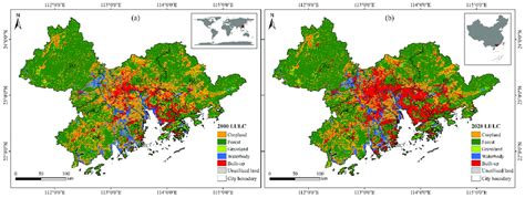 land use land cover lulc maps of the guangdong hong kong macao
