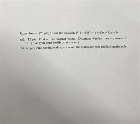 Solved Given The Equation X 2 1 X Y 1 X Y 2xy