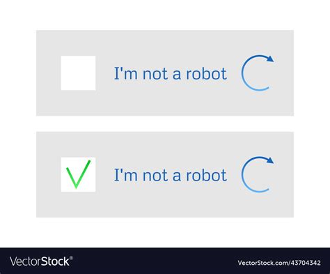 Template For Entering Captcha Im Not A Robot Vector Image