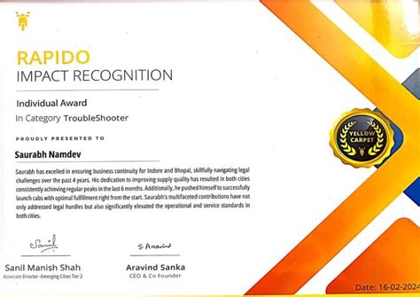 Saurabh Namdev On Linkedin Rapido Biketaxi Startup Rnr Appreciation Gratitude…