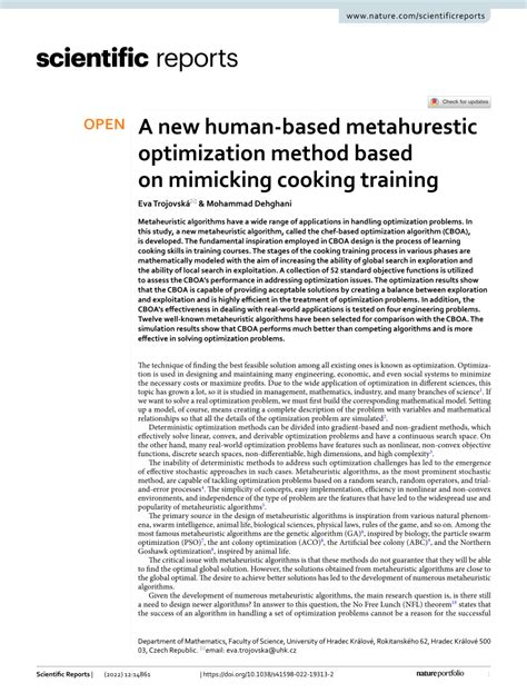 Pdf A New Human Based Metahurestic Optimization Method Based On