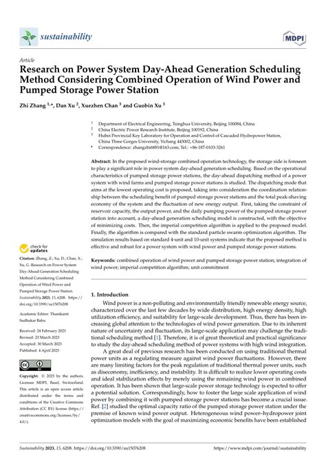 Pdf Research On Power System Day Ahead Generation Scheduling Method