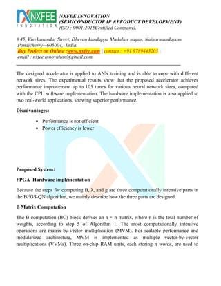 Fast Neural Network Training On Fpga Using Quasi Newton Optimization Method PDF Computer
