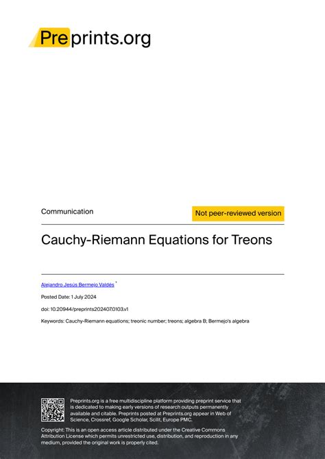 Pdf Cauchy Riemann Equations For Treons