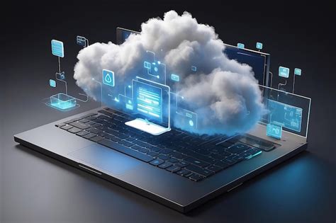2d Rendering Cloud Computing Premium Ai Generated Image