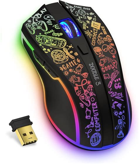 Mouse Gaming Senza Fili Doodle 3 Rgb 4800 Dpi Mouse Gaming Wireless 2 4g Usb Mouse Gaming