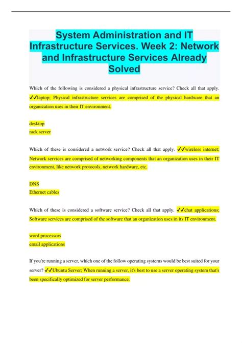 System Administration And It Infrastructure Services Week 2 Network