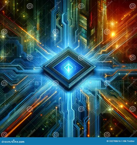 Artificial Intelligence And Quantum Computing Concept Stock