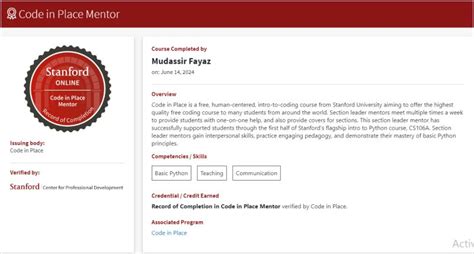 mudassir fayaz on linkedin codeinplace mentorshipjourney