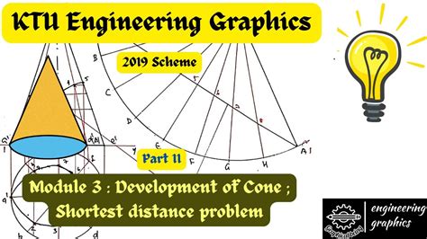 Ktu Engineering Graphics Module 3 Part 11 Development Of Cone Shortest Distance Problem