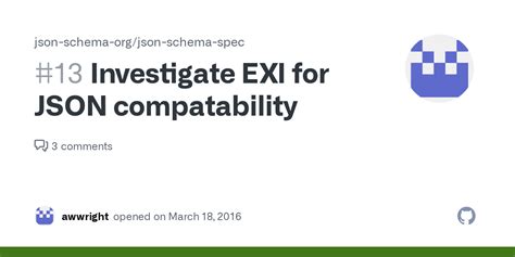 Investigate EXI For JSON Compatability Issue Json Schema Org Json Schema Spec GitHub