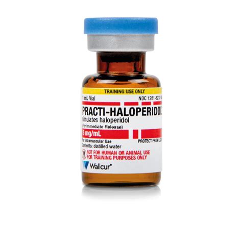 Practi Haloperidol 5mg 1ml Tint Vial ×40 1024913 Wallcur 471hl Practi Vials Training