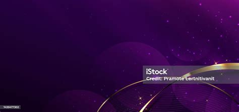 3d 골드 곡선 골드 리본은 보라색 배경에 조명 효과와 텍스트 공간 럭셔리 디자인 스타일 가리기에 대한 스톡 벡터 아트 및 기타 이미지 Istock