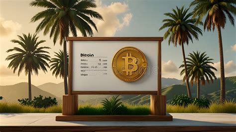 Coin On Sign With Palm Trees In The Background Stock Illustration Illustration Of Investment