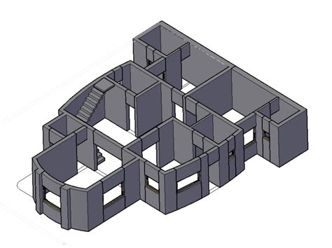 3d Model Layout Structure Of Housing Building Autocad File