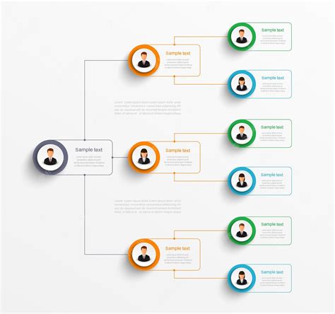 기업 조직도 비즈니스 계층 구조 Infographic 프리미엄 벡터