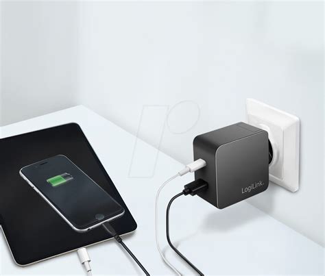 Logilink Pa0310 Dual Usb Power Socket Adapter 1x Usb A 1x Usb C Gan
