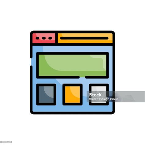 프론트 엔드 아이콘 벡터 일러스트 윤곽선 채워진 디자인 및 개발 스타일 아이콘 개념에 대한 스톡 벡터 아트 및 기타 이미지