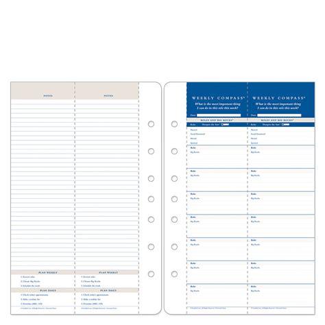 Weekly Compass Cards Franklin Planner