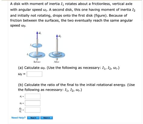 solved a disk with moment of inertia ii rotates about a frictionless