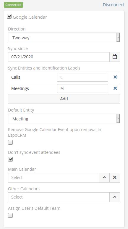 Calendar Espocrm Documentation
