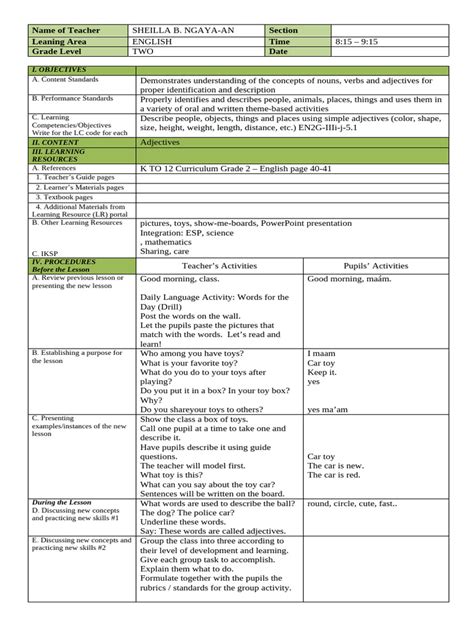 Cot 4 English Pdf English Language Adjective