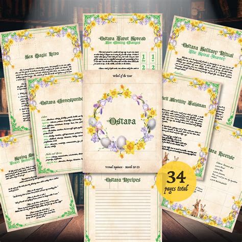 Ostara 34 Pages Digital Download Lore Altar Correspondences Rituals Oils Incense Recipes Witch
