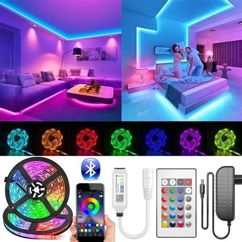 5050 SMD Bluetooth LED Strip Lights 30M 20M RGB LED LightFlexible Ribbon Waterproof Tape Diode