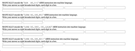 consider the following arm assembly program area