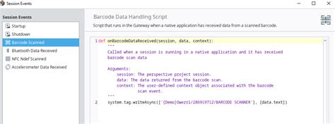 Using Session Property For Barcode Scanner Ignition Inductive