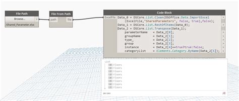 Create Shared Parameter Exceldynamo Revit Dynamo