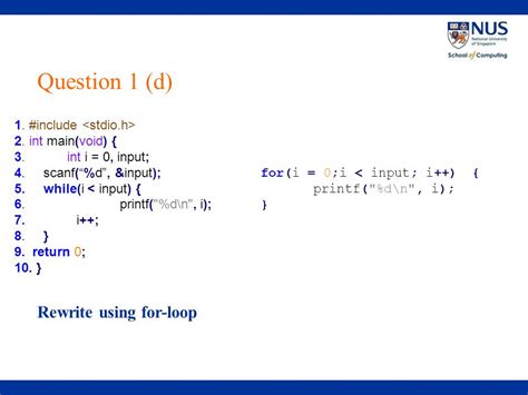 Cs1010e Programming Methodology Tutorial 3 Control Structures And Data