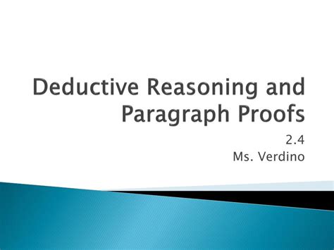 Ppt Deductive Reasoning And Paragraph Proofs Powerpoint Presentation Id 2591698