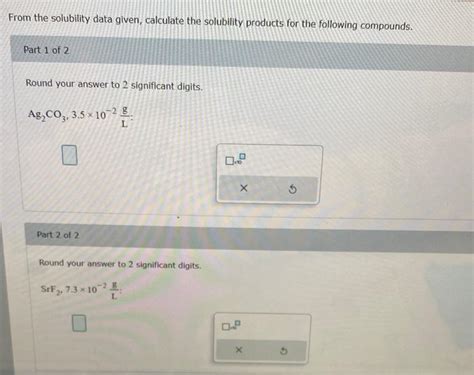 solved from the solubility data given calculate the