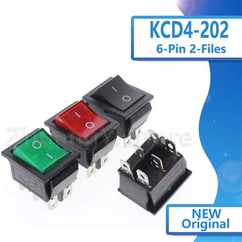 5pcs Lot Kcd2 Kcd4 202 Red Green Black Light 6 Pin Vicedeal