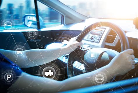 Premium Photo Woman Driver Using Smart Selfdriving Car Control System