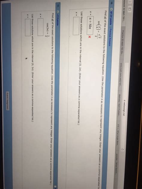 Solved Find All Of The Exact Solutions To The Following Chegg Com