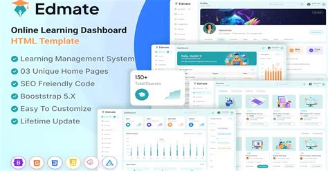 Edmate Learning Dashboard Html Template Codeintra