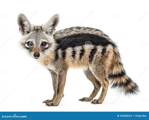Aardwolf Stands Elegantly With An Arched Back Its Slim Body