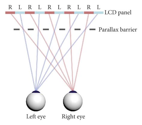 diagram for parallax barrier autostereoscopic display a top down