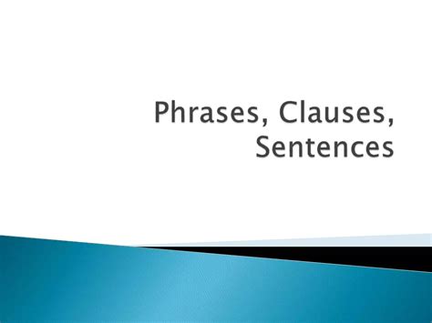 Phrase Clause Sentence Types Pptx