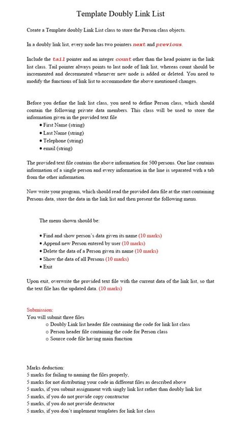 Template Doubly Link List Create A Template Doubly