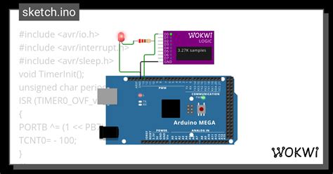 2 Timer 0 Dengan Interupt Wokwi Esp32 Stm32 Arduino Simulator