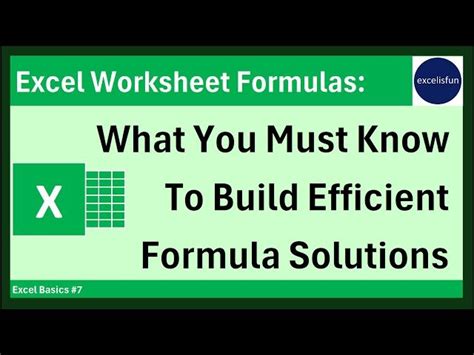 free video comprehensive excel formula guide ms 365 excel basics lesson 7 from excelisfun