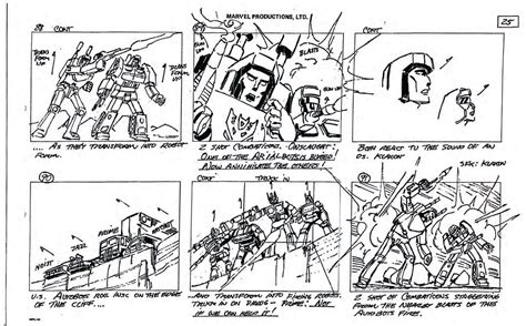 The Sunbow Marvel Archive Transformers Aerial Assault Storyboards