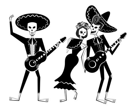 Day Of The Dead Skeleton Band Dia De Los Muertos Skeleton Character
