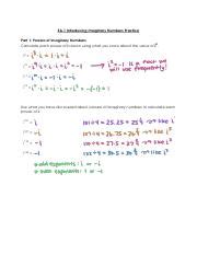 Calculating Powers Plotting Imaginary Numbers Practice Course Hero